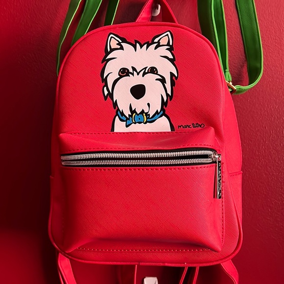 Marc Tetro | Bags | Marc Tetro White Dog Red Mini Backpack | Poshmark